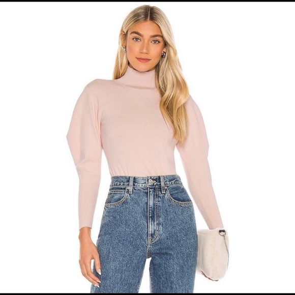 A.L.C. | Sweaters | Nwt Alc Samuel Mock Neck Puff Sleeve Pink Sweater ...